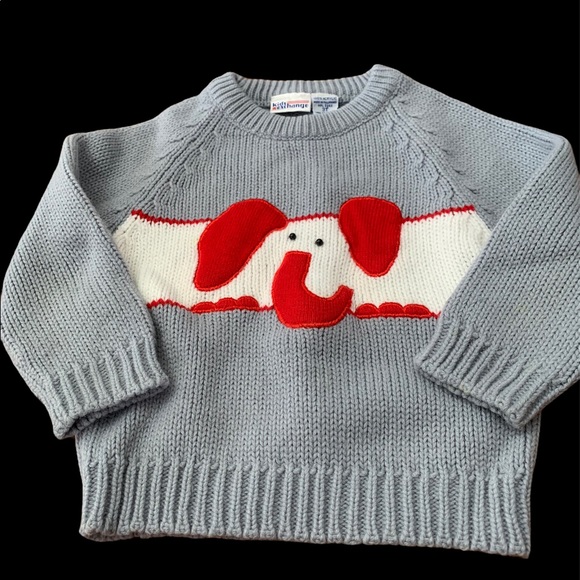 Vintage | Shirts & Tops | Vintage Red White Elephant Cable Knit Sweater ...